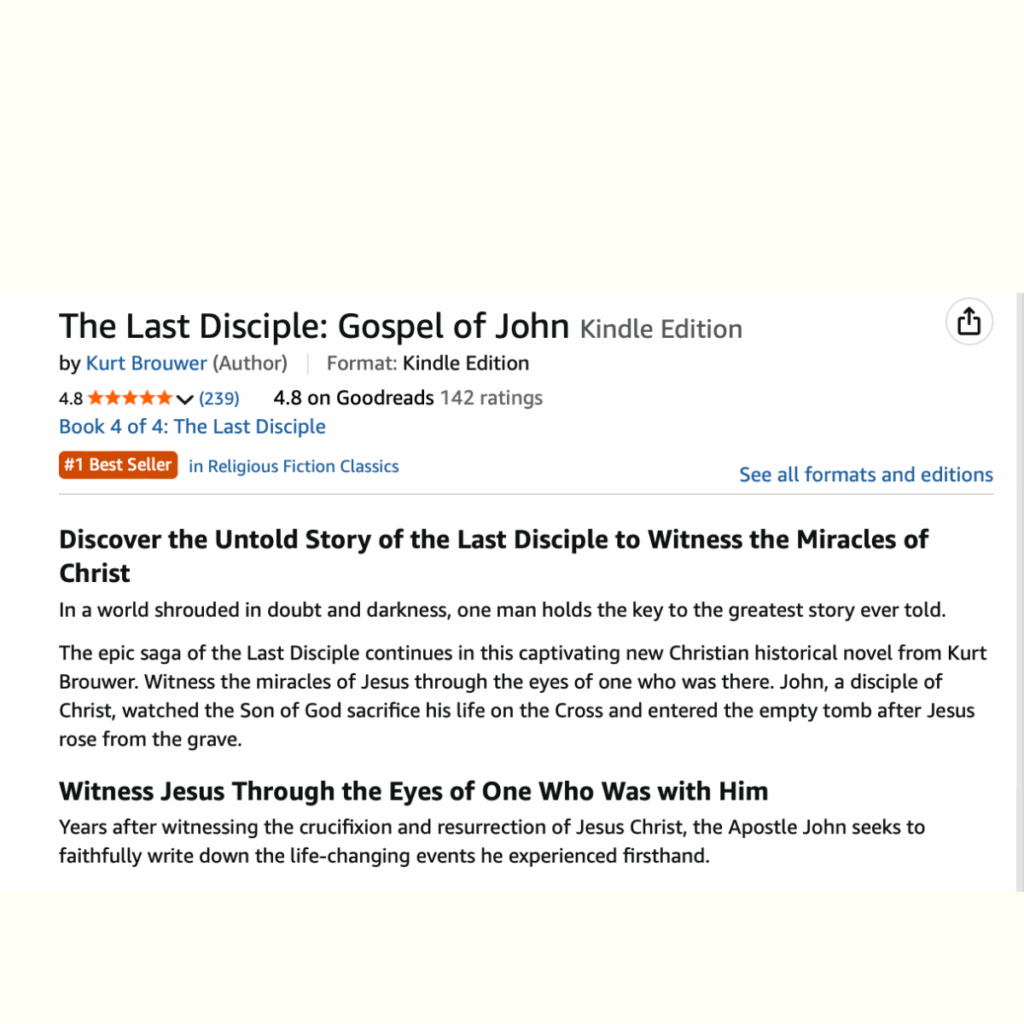 Latest Word On The Last Disciple Series | KURTBROUWER.COM